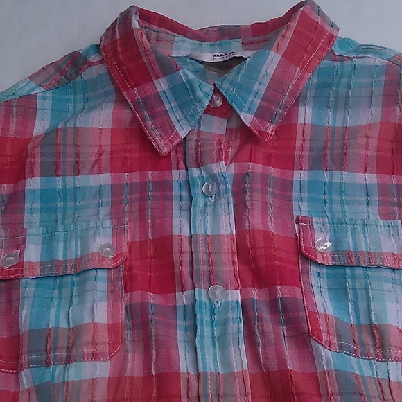 Alia | Tops | Alia Petite Plaid Texture Button Down Shirt Sz 6p | Poshmark